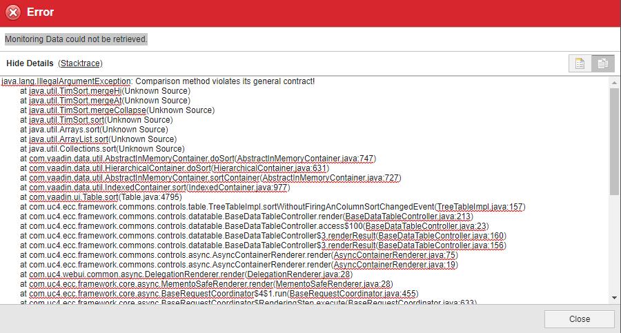 Monitoring Data could not be retrieved error in AE Process monitoring screen | Automic Workload ...