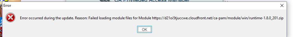 CA PAM 3.3 Client update error | Symantec Privileged Access Management