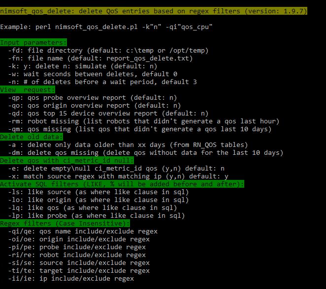 Delete QoS metrics via command line tool (version 1.9.3) | DX Unified Infrastructure Management