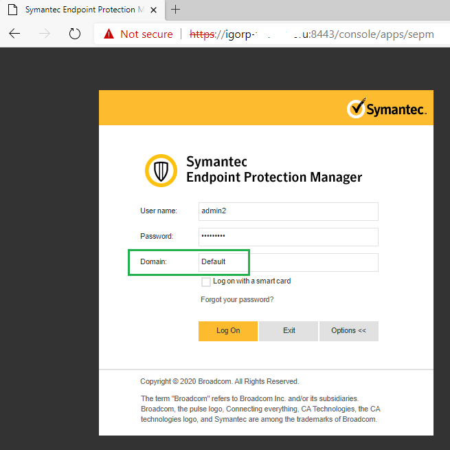 SEPM user fails to login to Web Console | Endpoint Protection