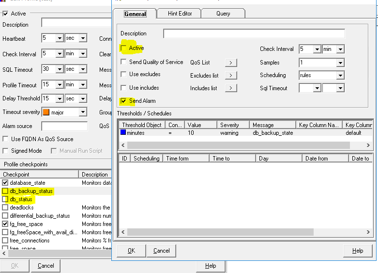 custom query and check point - query is coming up blank and checkpoint as not active chcked ...