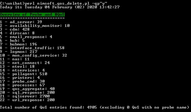 Delete QoS metrics via command line tool (version 1.9.3) | DX Unified Infrastructure Management