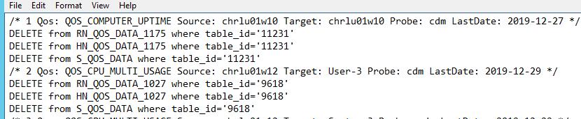 Find not used QoS metrics via command line tool (1.9) | DX Unified Infrastructure Management