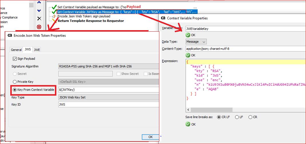 Create JWT with Key From Context Variable | Layer7 API Management