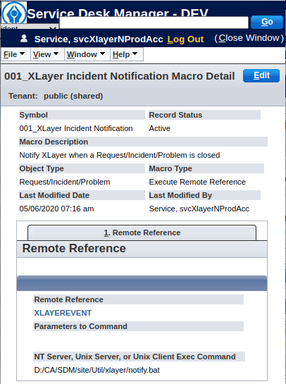 Creating a Remote Reference. | CA Service Management