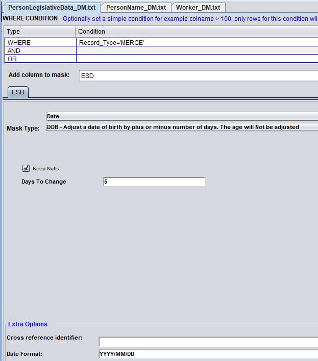 Oracle HDL format data masking | Test Data Manager