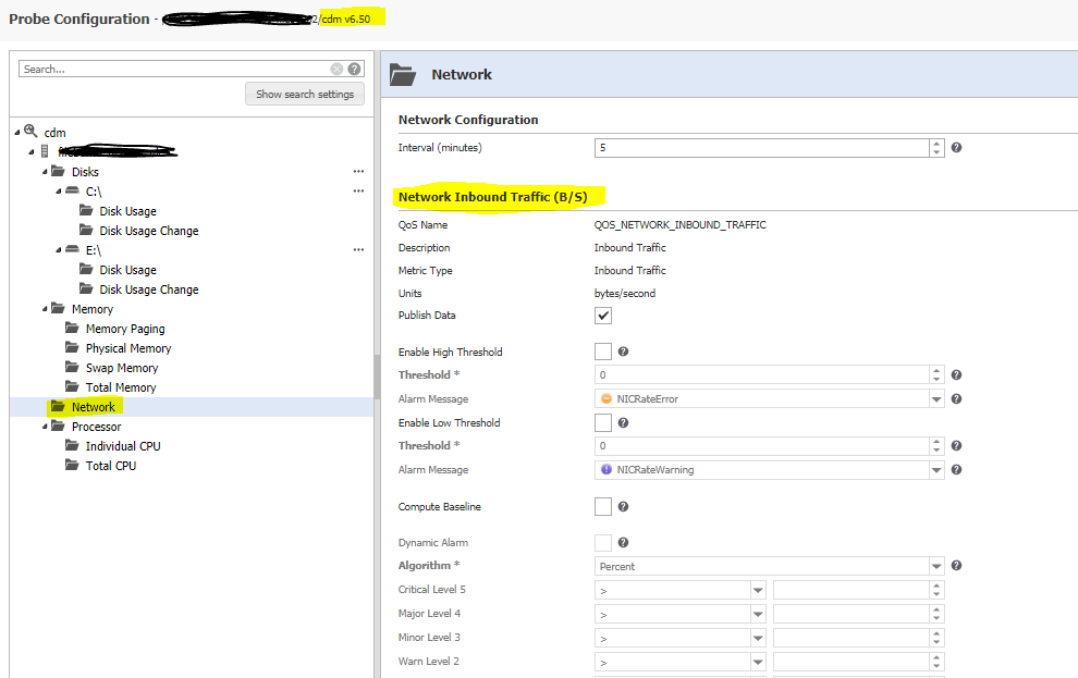 add CDM QOS for network and disk metrics | DX Unified Infrastructure Management