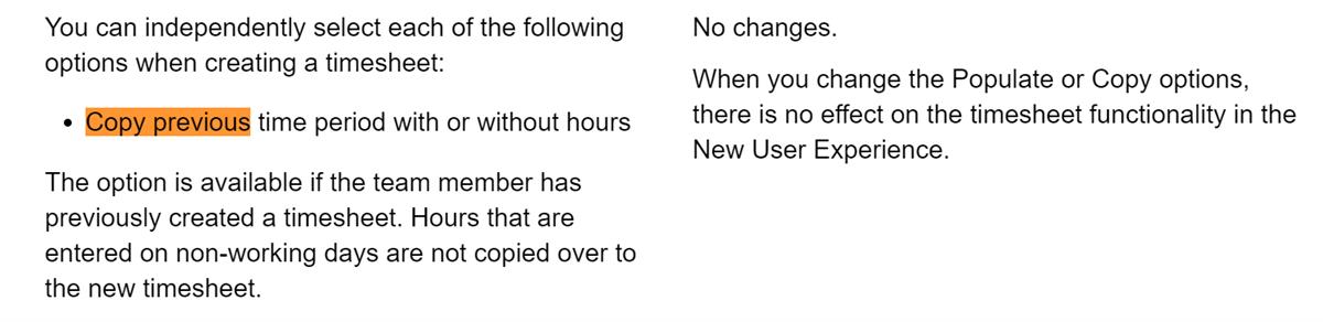 Copy Previous Timesheet | Clarity