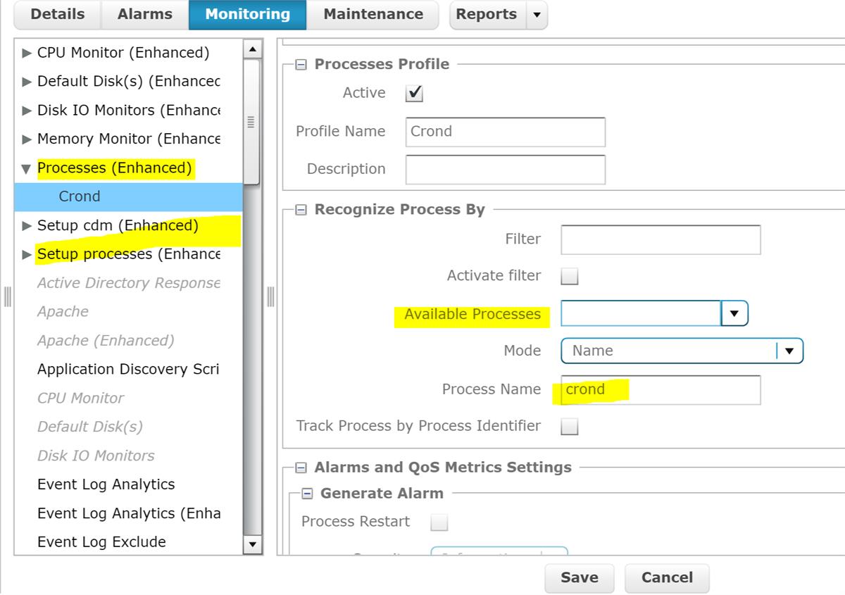 Process monitoring in CA UIM | DX Unified Infrastructure Management