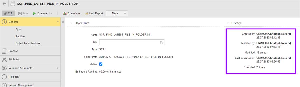 UC_SYSTEM_SETTINGS - LAST_USED | Automic Workload Automation