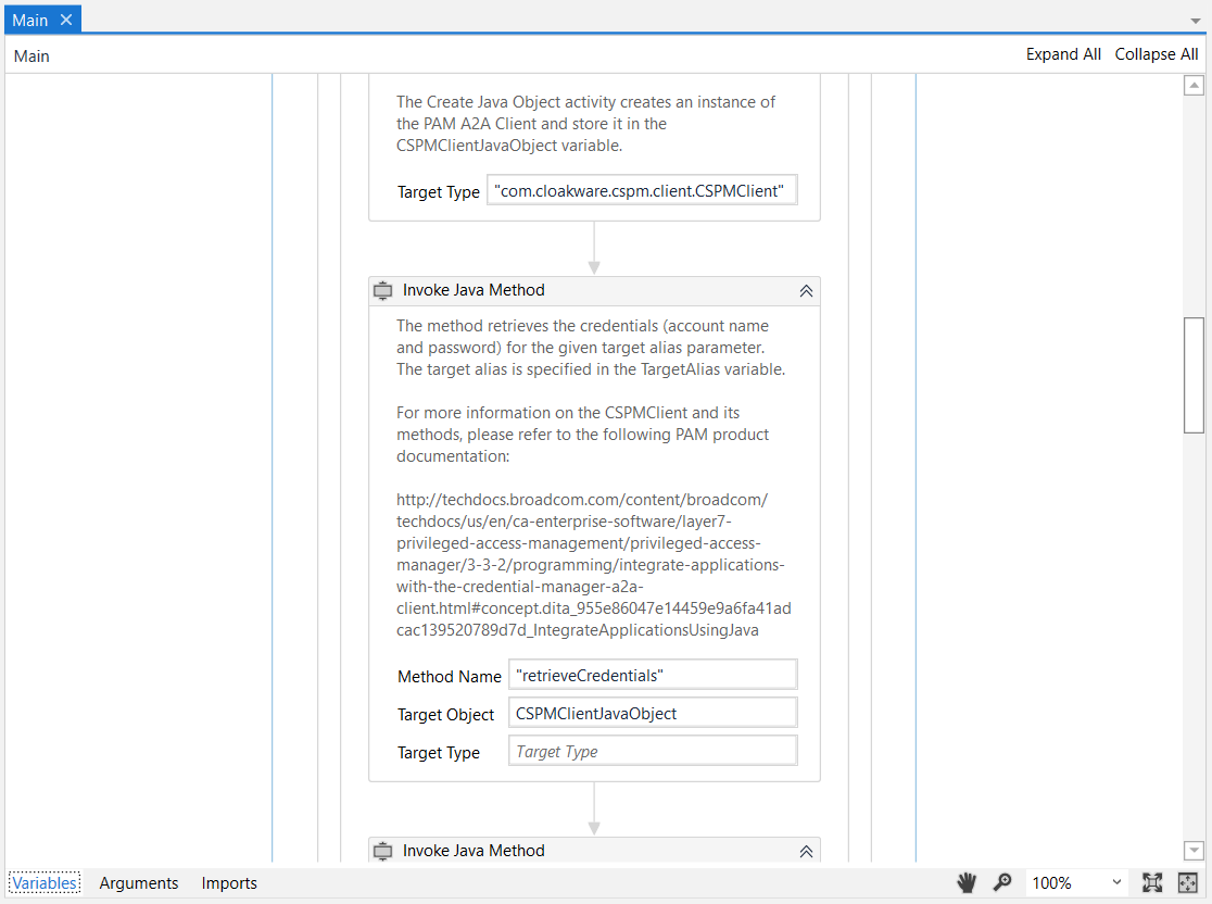 A2A Integration with UiPath | Symantec Privileged Access Management