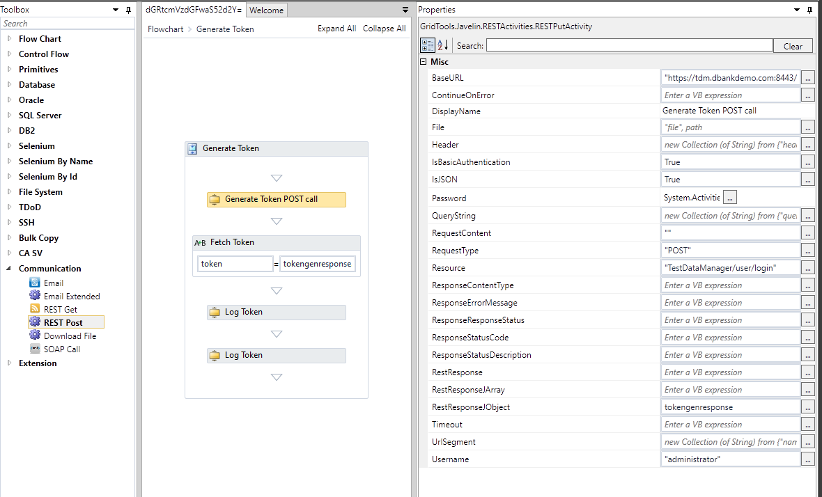 Javelin - REST API POST activity | Test Data Manager
