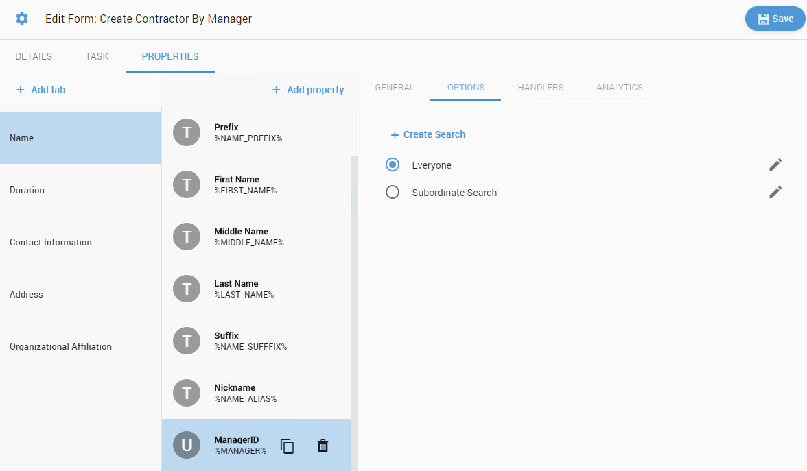 Identity Portal - Select User in form | Symantec IGA