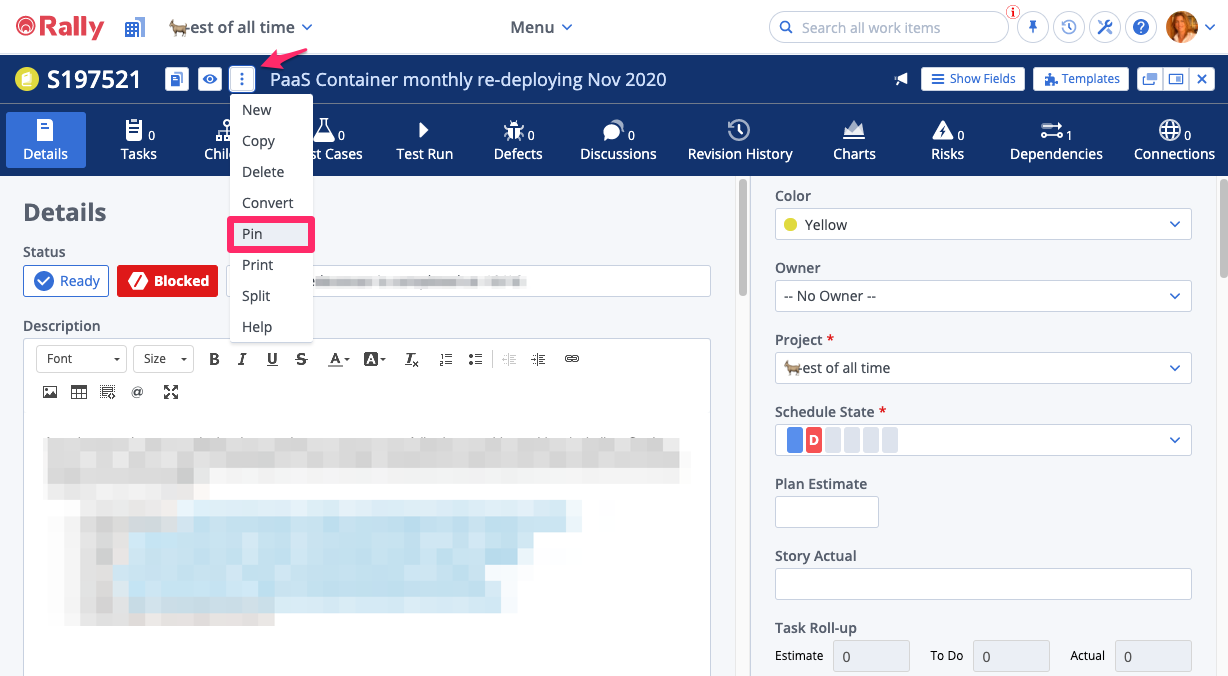 New feature release: Pinned Items & Recent Items | Rally Software