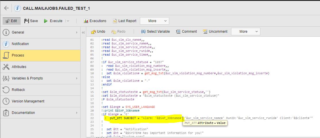 Job name variable in email | Automic Workload Automation