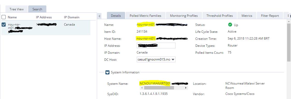 Update device hostname on CAPC | DX NetOps