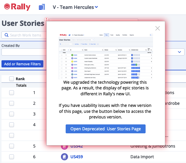 Update on Epic Stories in the New Rally User Stories Page | Rally Software