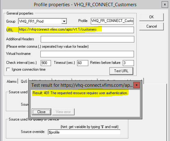 Monitor as Ok/normal monitoring for 401 message in nimsoft url_response ...