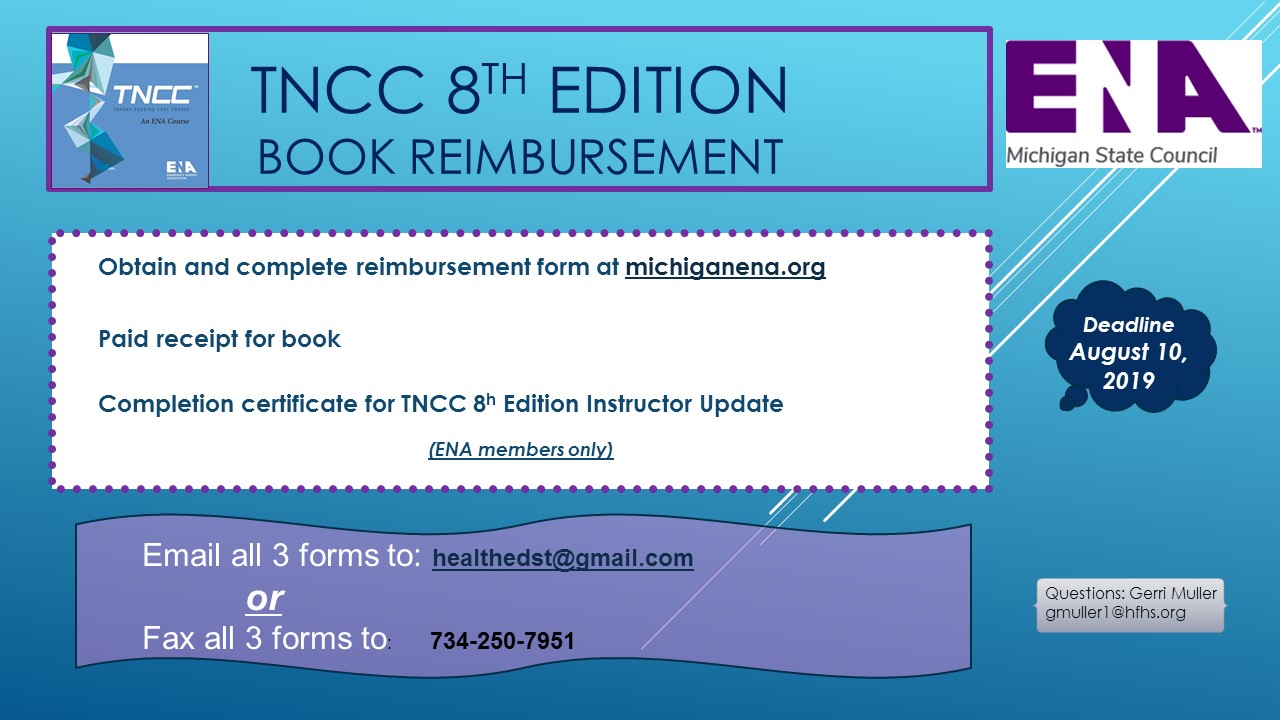 TNCC 8th Edition member book reimbursement - MichiganStateCouncil