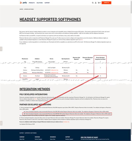 Plantronics Hub | Genesys Cloud - Main