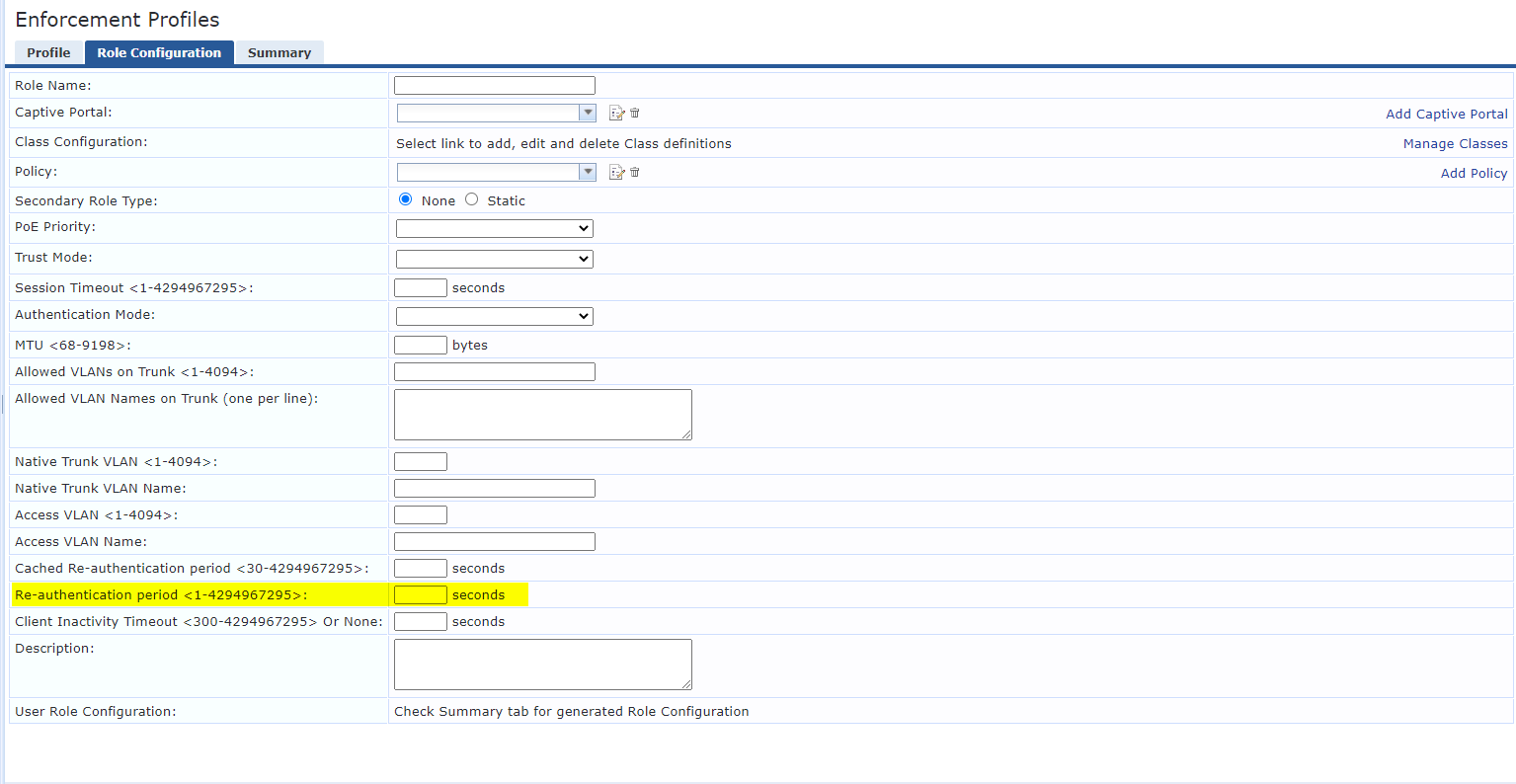 ClearPass log for Reauth | Security