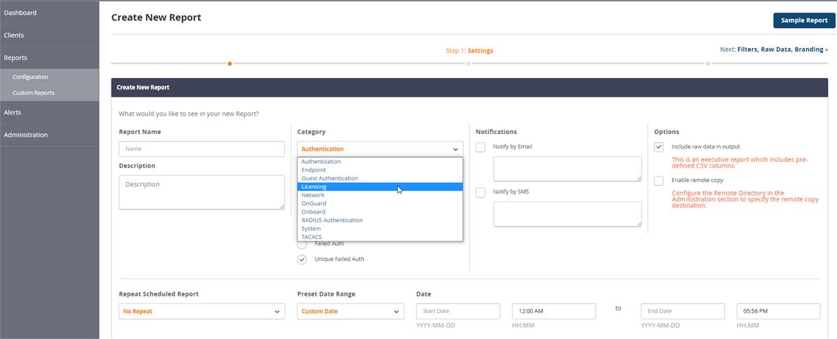 ClearPass monthly license consumption reports | Security