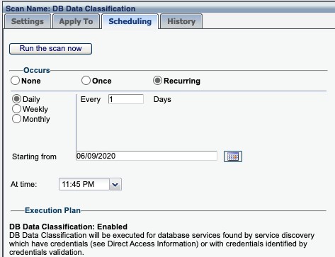 Configuring a Scan for Sensitive Data with Imperva DAM