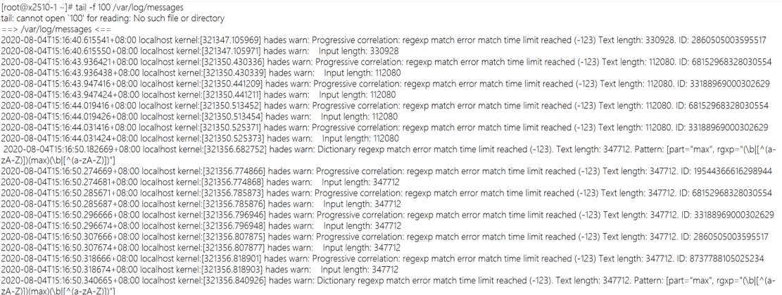 regexp match error match time limit | Imperva Cyber Community