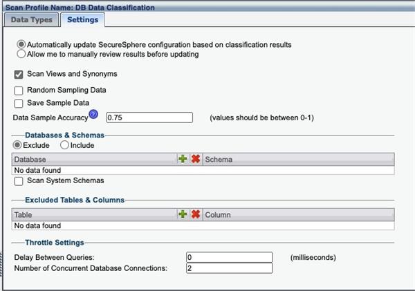 Configuring a Scan for Sensitive Data with Imperva DAM