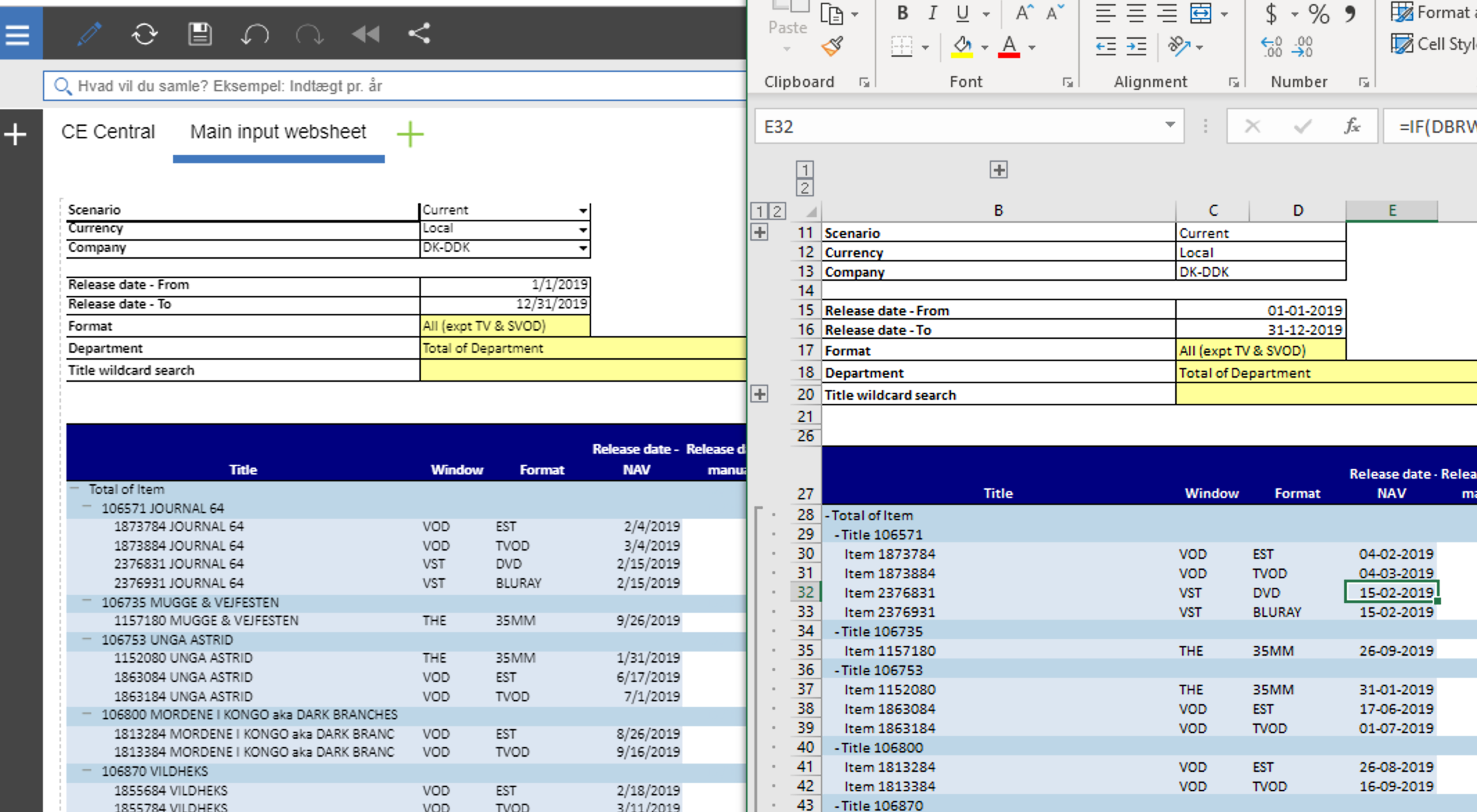 Different websheet layout format in PAW and PAX | Planning Analytics