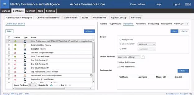 Configuring certification campaigns in IBM Security Identity Governance ...