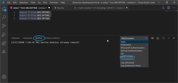 VS Code extension for Db2 Connect