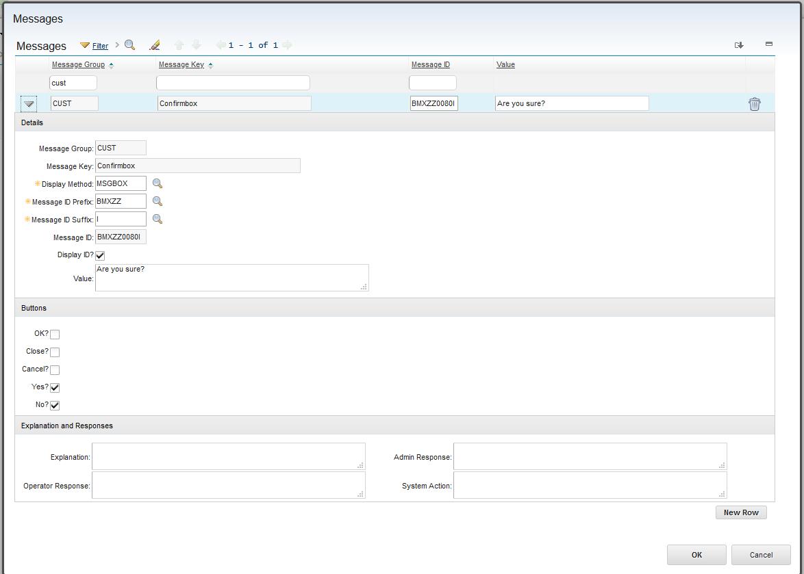 Scripting Yes No Dialog return -1 | Maximo