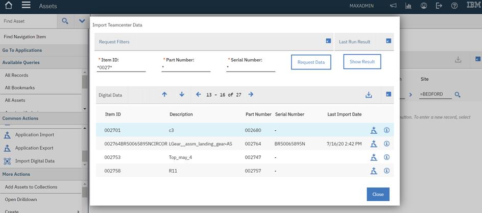 Maximo Integration with Siemens Teamcenter