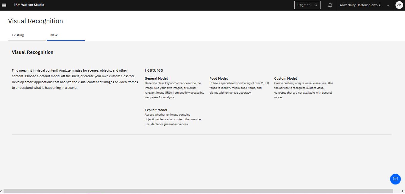 Can't create new visual recognition in watson | Global AI and Data Science