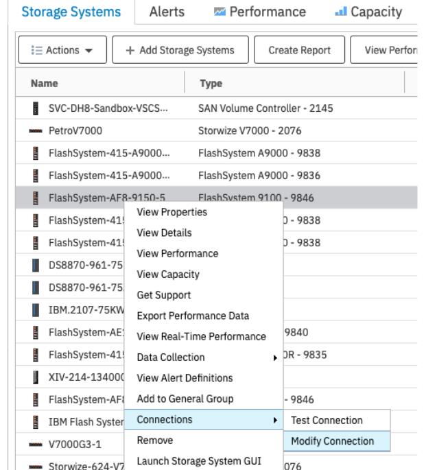 Is there any way to change the IP address of storage systems in IBM ...