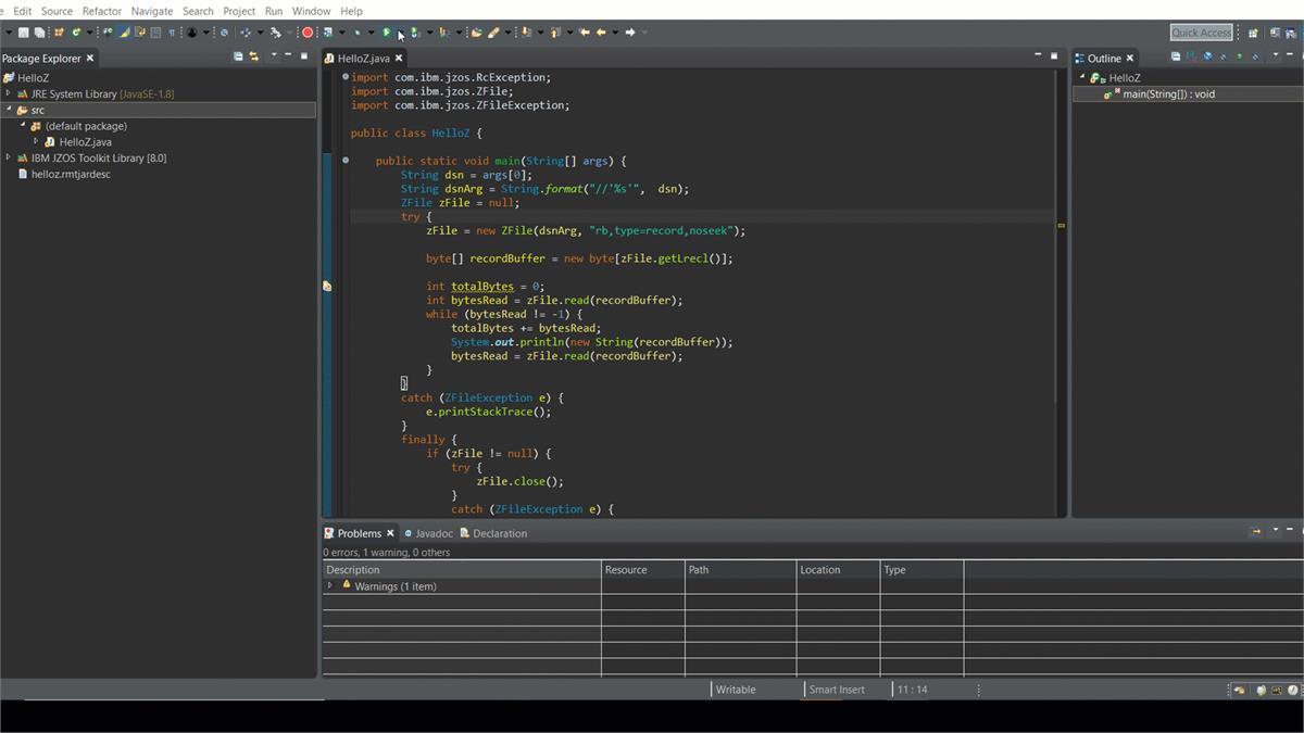 Develop a Java Application for z/OS with IDz 15.0 in Minutes