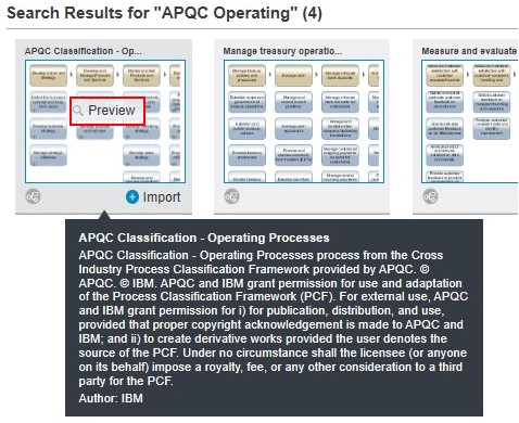 Importing a Process Blueprint from the Templates library in IBM ...