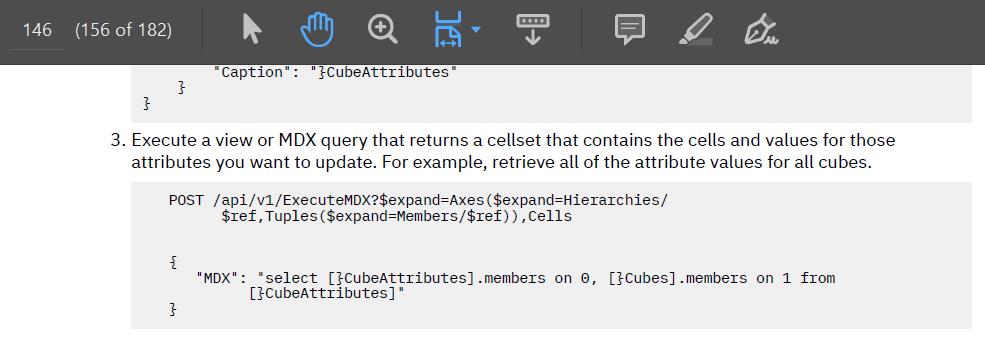 Using the ExecuteMDX command with the REST API in Cloud - error code ...