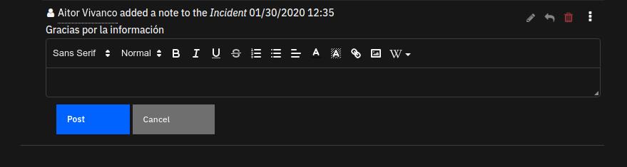 Invoke note editor with an action | IBM QRadar SOAR