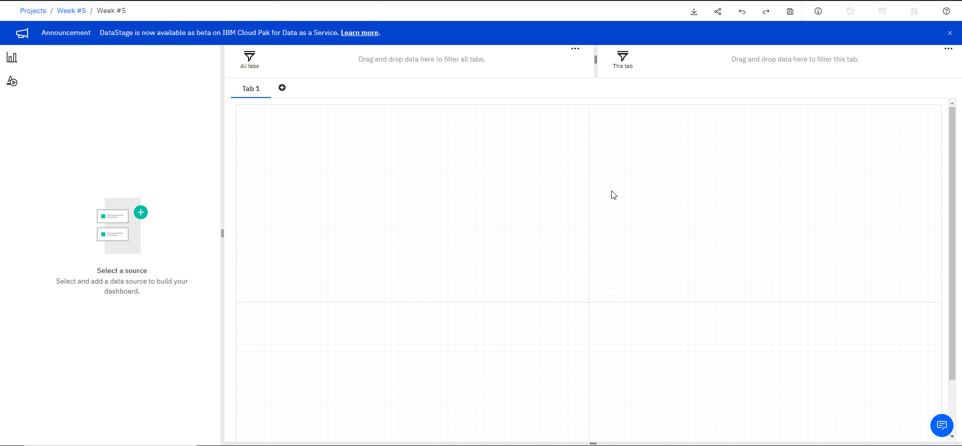 IBM Watson Studio: Data icon not showing in Cognos Dashboard | Cloud Pak for Data