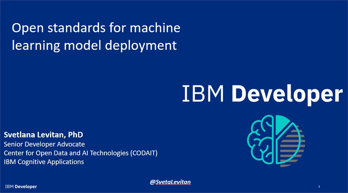 Open Standards for Machine Learning Model Deployment | Global AI and ...