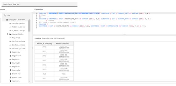 Cognos Analytics Modelling expression editor