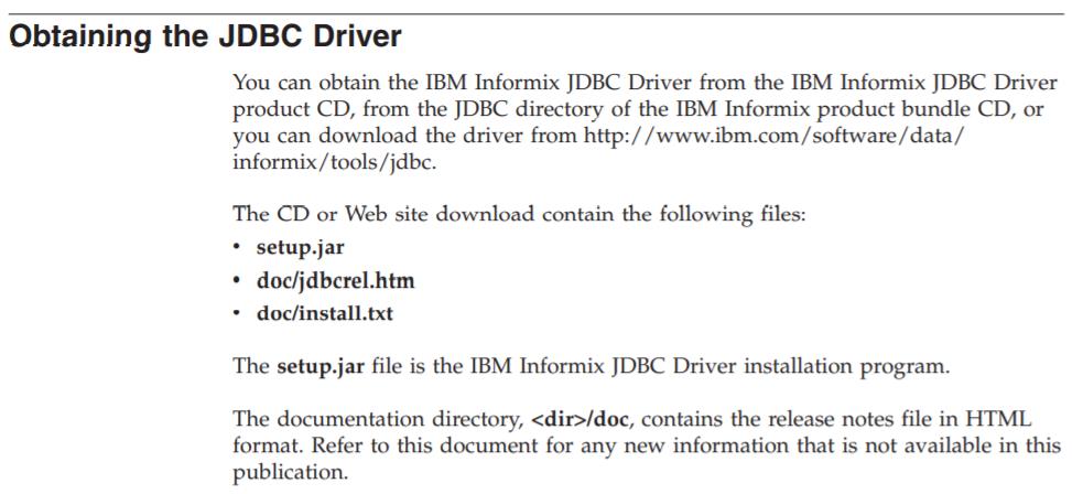 JDBC driver download | Informix