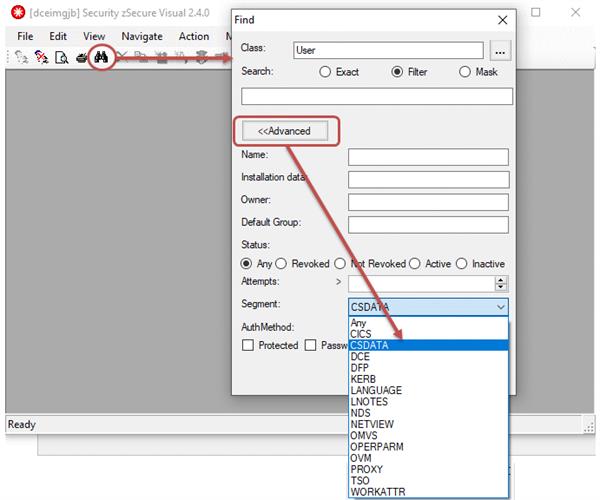 Locating users with particular value in a CSDATA Segment field using Visual | IBM Security Z ...