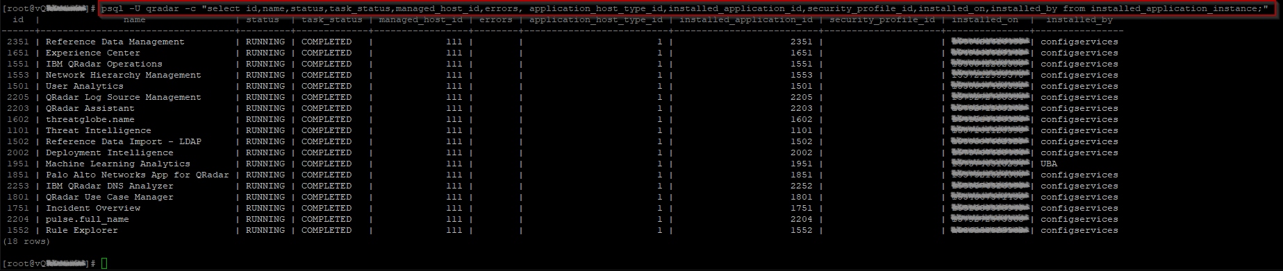 QRadar App Management - support utilities, CLI, API - need-to-know