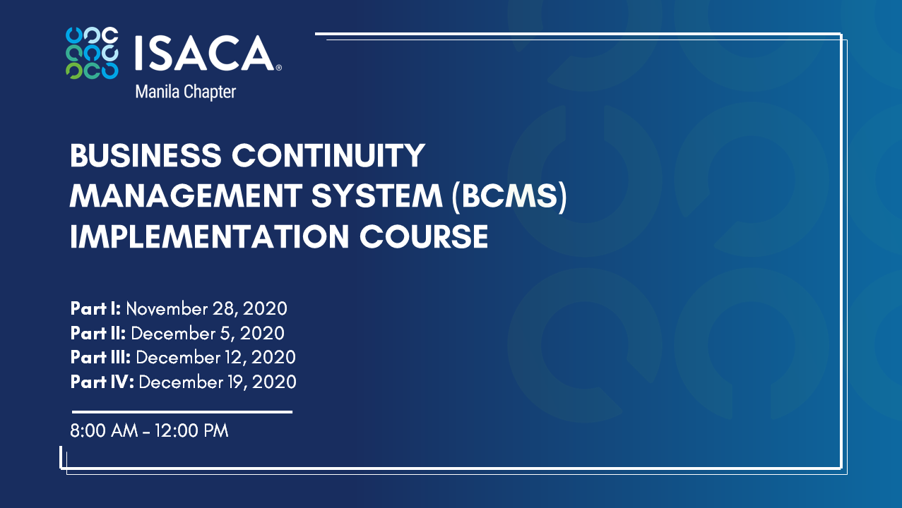 WEBINAR: BUSINESS CONTINUITY MANAGEMENT SYSTEM (BCMS) IMPLEMENTATION ...
