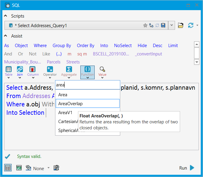 The new SQL Window | MapInfo Pro