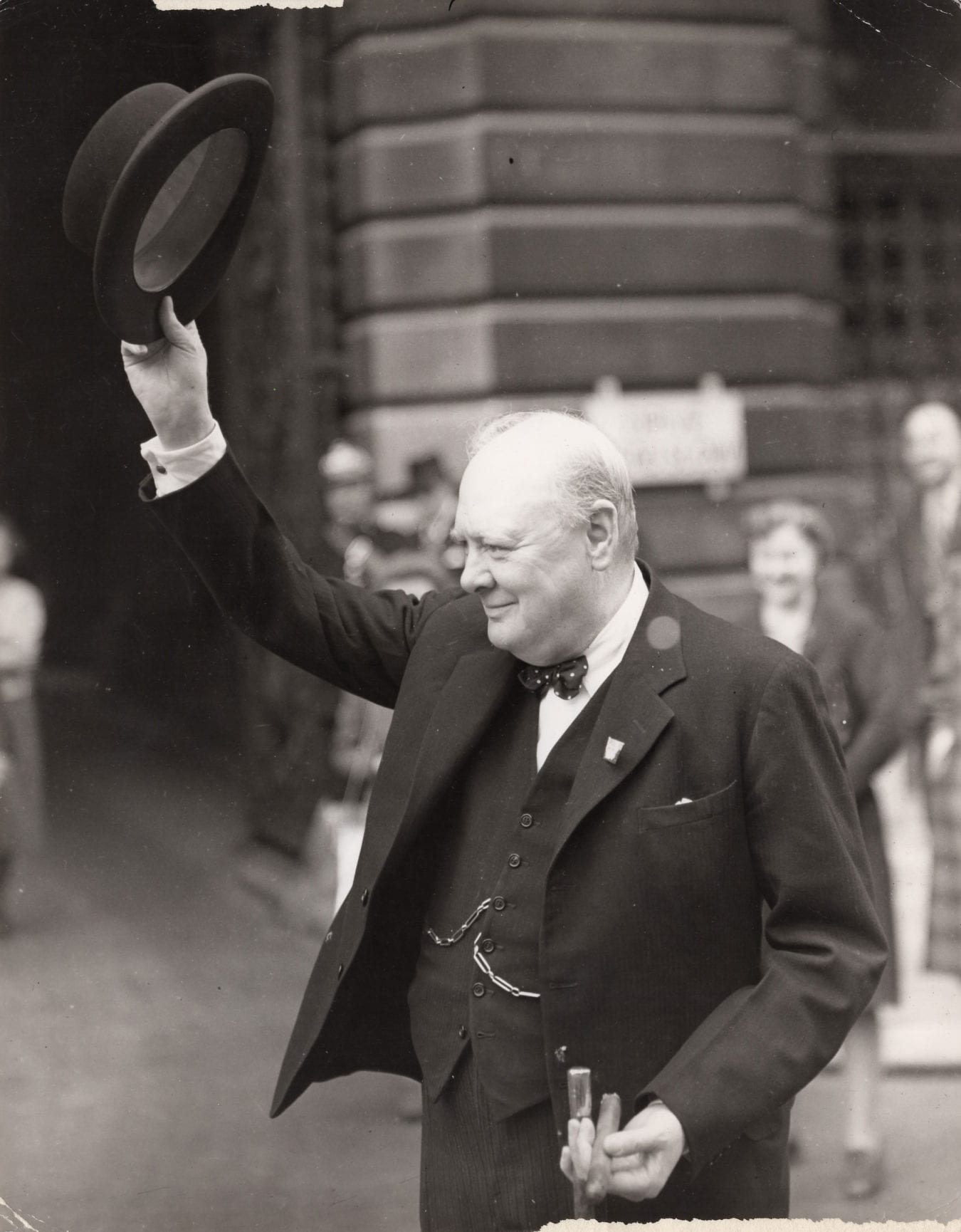 Winston Churchill Raises Top Hat, With Cigar In Hand - Holden Luntz Gallery