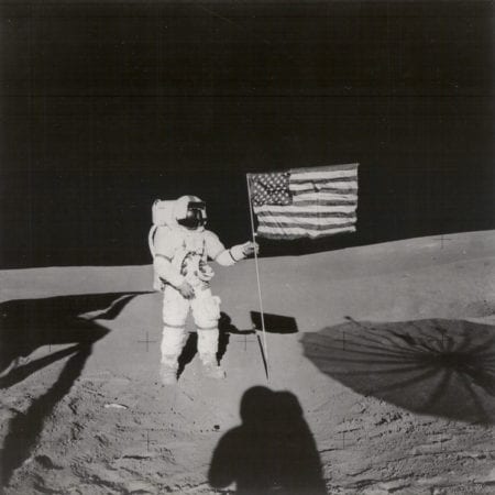 Alan Shepard Holds Flag On The Moon During Apollo Mission - Holden ...